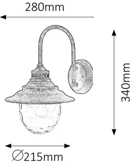 Rabalux 8677 - Venkovní nástěnné svítidlo BARCELONA 1xE27/60W/230V