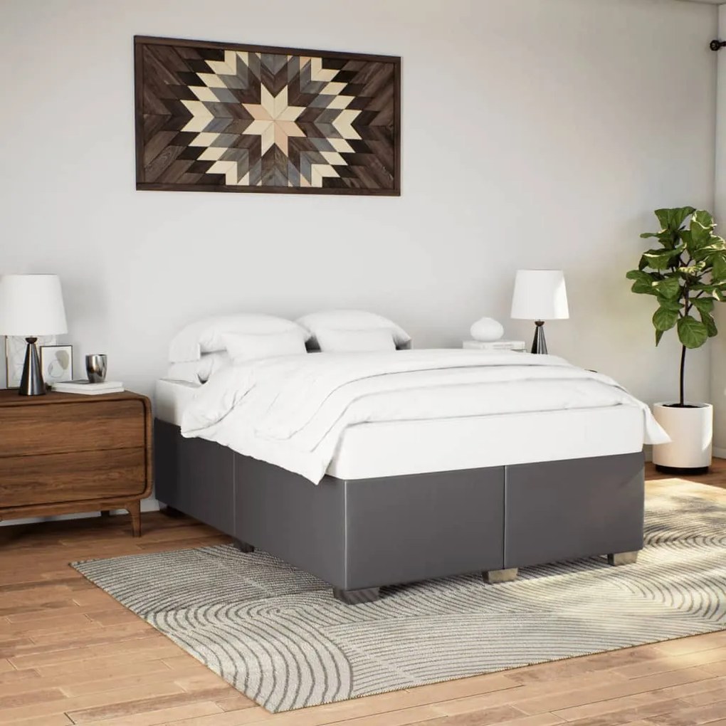 Rám postele šedá 140 x 200 cm umělá kůže 3284562