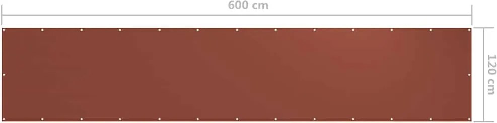 Balkónová zástěna cihlová 120 x 600 cm oxfordská látka 134983