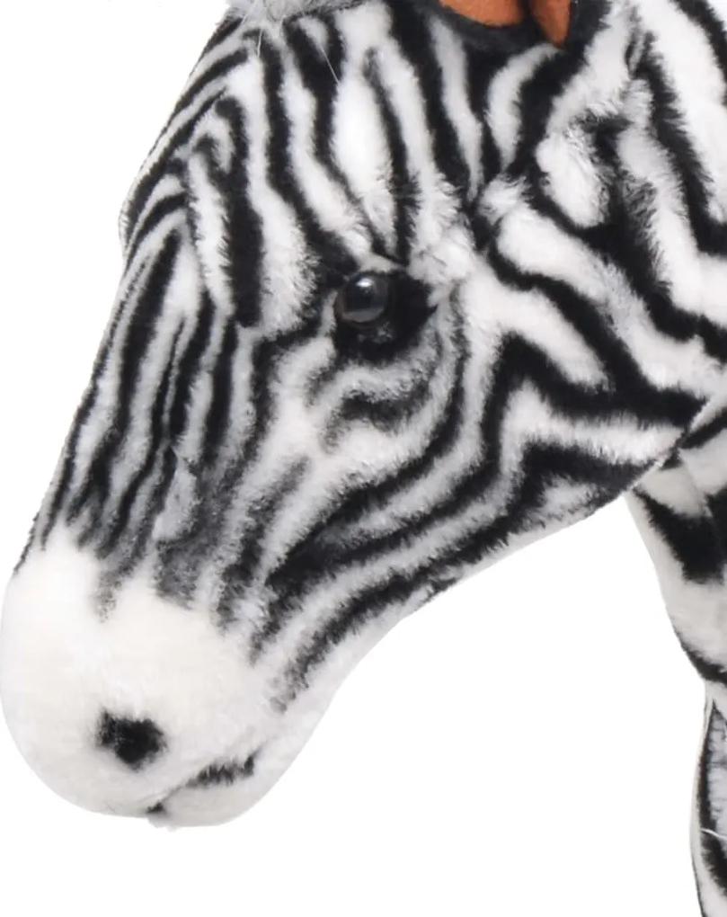 vidaXL Stojící plyšová hračka zebra černá a bílá XXL [91335]