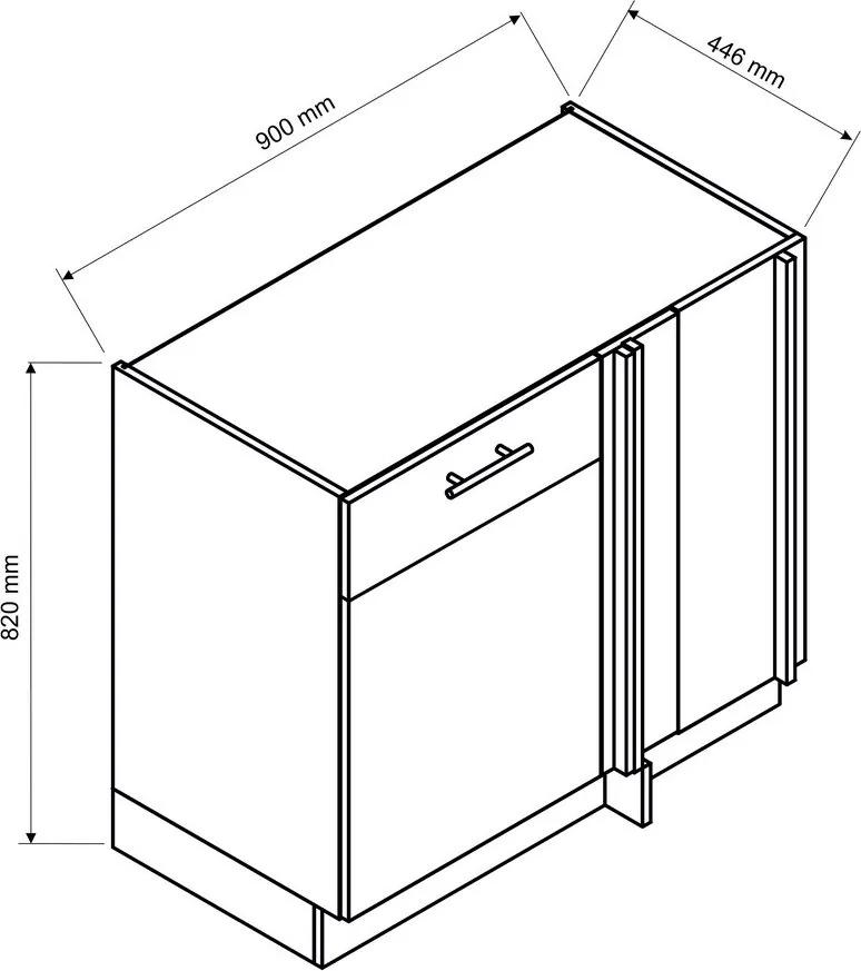 Casarredo - Komfort nábytek DNPD1 d. skříňka rohová CARLO šedá grafit/artisan