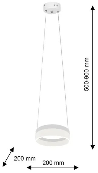 LED Lustr na lanku RING LED/12W/230V