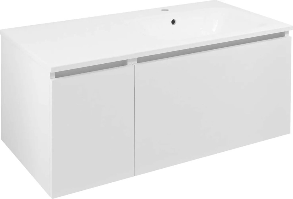 Sapho Lorea - Umyvadlová skříňka 100x46x52 cm, 1x dvířka, 1x zásuvka, pravá, matná bílá LE070-3131-R-01