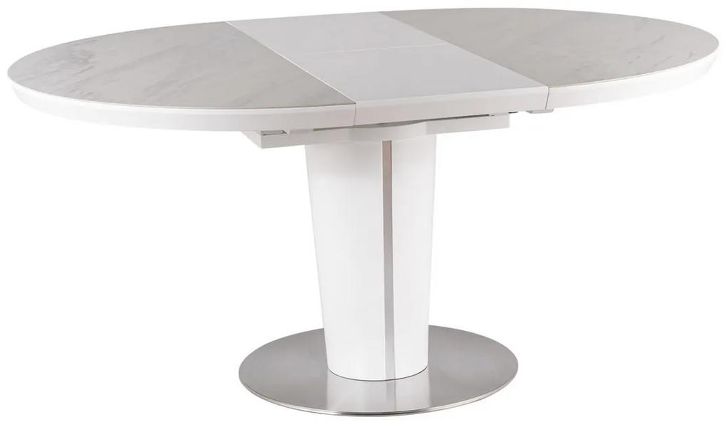 Jídelní stůl rozkládací 120 ORBIT ceramic bílý mramor/bílý mat