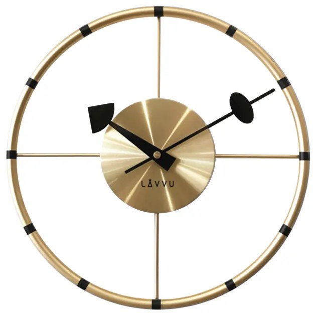 Zlaté kovové designové hodiny LAVVU COMPASS LCT1101