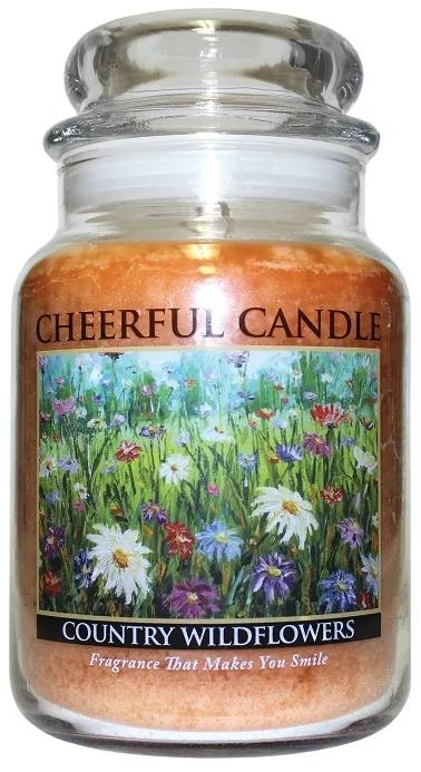 Cheerful Candle Vonná svíčka ve skle Rozkvetlá Louka - Country Wildflower, 24oz