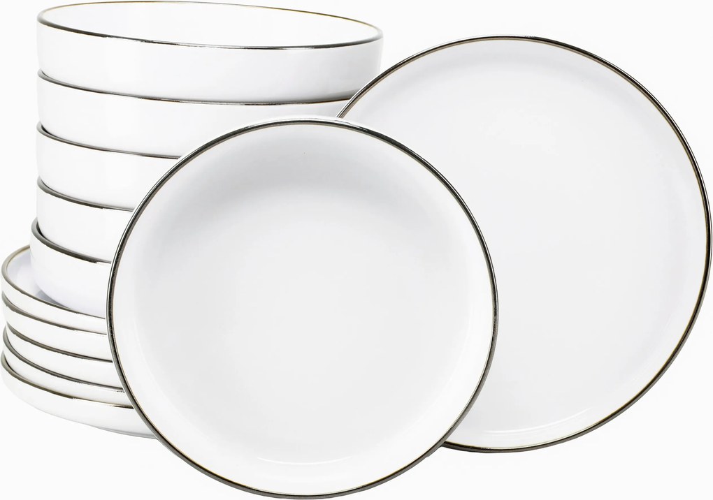 XXXLutz JÍDELNÍ SOUPRAVA Nordic Festive Weiss 12dílné Creatable - Online Only nádobí - 007768075804