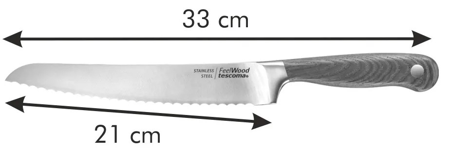 TESCOMA Nůž na chléb FEELWOOD 21 cm