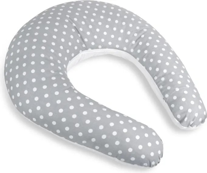 Bellatex Kojicí polštář s povlakem na zip Šedá,Bílá 180 cm, po obvodu