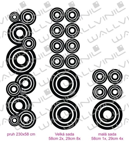 WALLVINIL Samolepky na zeď - Circles set Barva: Levandulová, Velikost: velká sada 10 kruhů