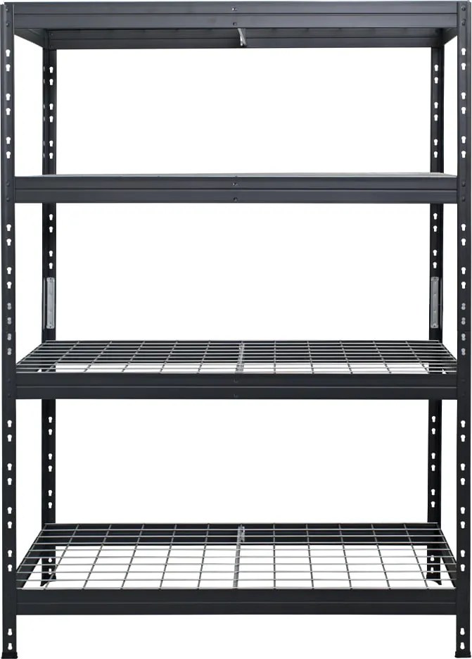 Kovový regál RIVET PRO 180x120x60 ocelová mřížka 4 úrovně antracitová šedá
