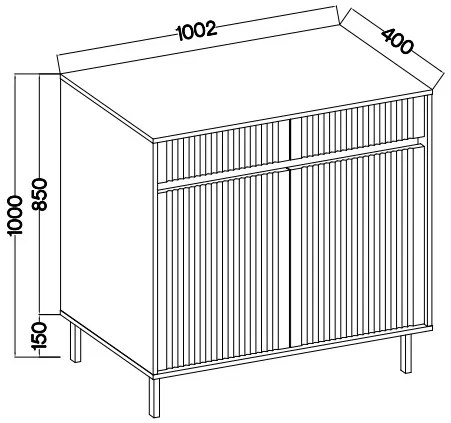 Lempert Kombinovaná komoda OSAKA 2F2S - dub evoke