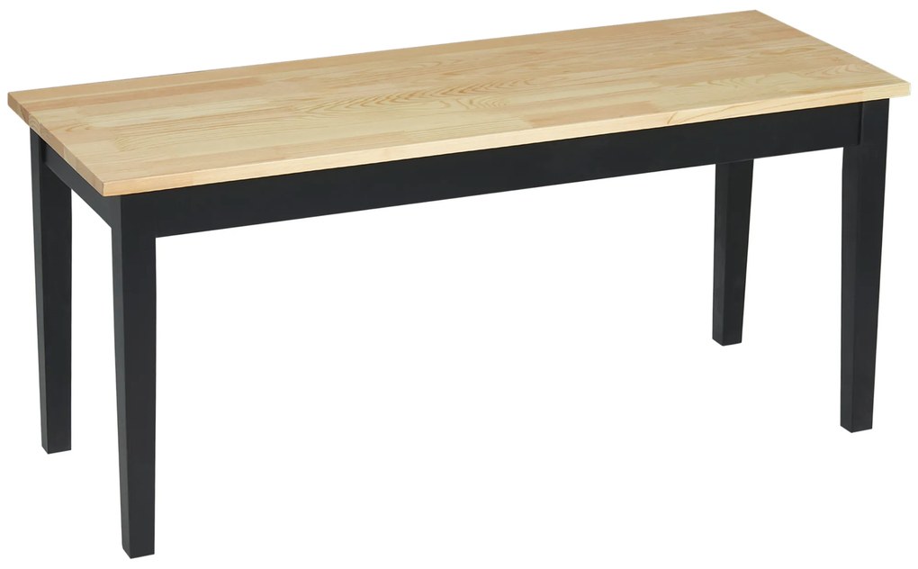 HOMCOM 2místná jídelní lavice z borovicového dřeva, kuchyňská lavice do obývacího pokoje do 220 kg, přírodní, 102x36x45cm, robustní a stylová