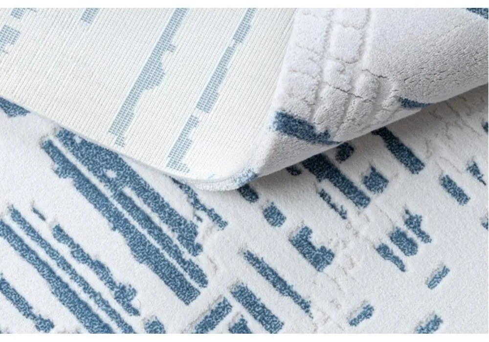 Luxusní kusový koberec akryl Ilona smetanovo modrý 80x300cm