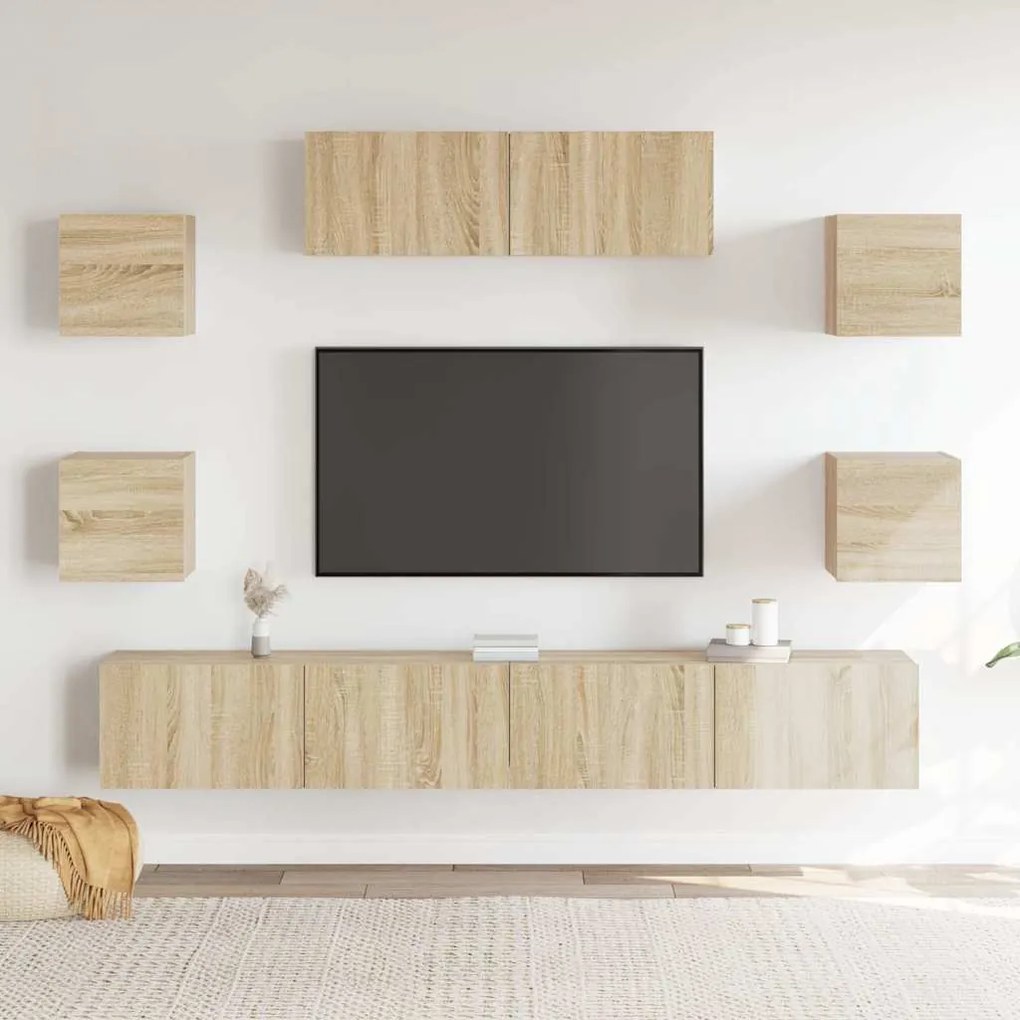 7dílný set TV skříněk dub sonoma kompozitní dřevo 3114520