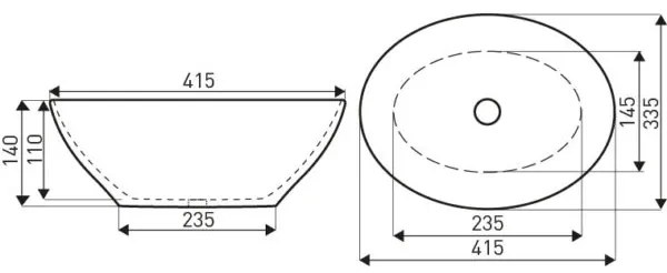 Novoterm Keramické umyvadlo na desku NV-KR-707 mramor