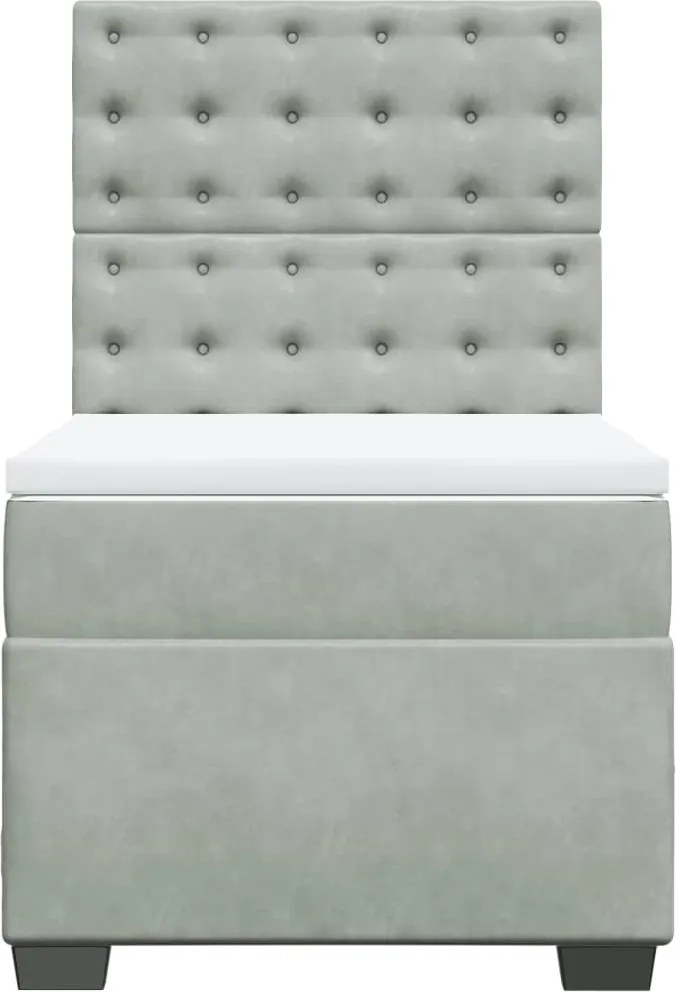 Box spring postel s matrací světle šedá 80 x 200 cm samet 3290774