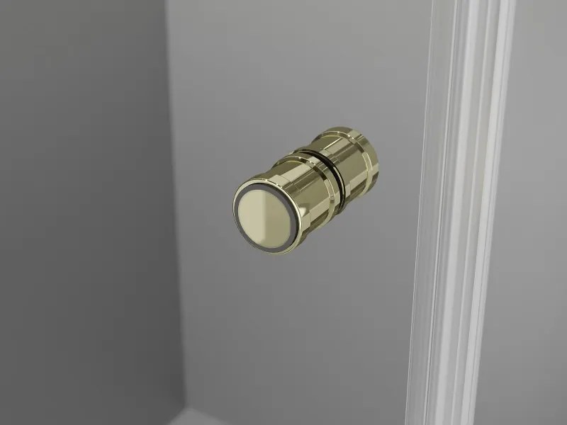 Mexen Mist-F T, 1-křídlý ​​skládací sprchový kout pravý 80 x 85 cm, čiré sklo, zlatý lesklý profil, 8A6T-080-085-50-00-P