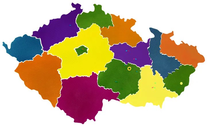 Barevná mapa ČR nástěnka