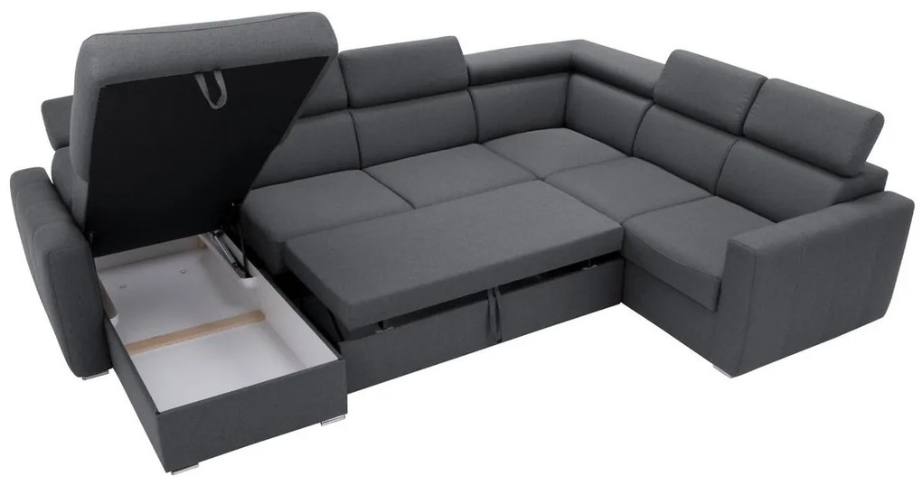 Casarredo - Komfort nábytek Rozkládací sedací souprava do U SELECT levá, látky A1 | potah: gemma 85,barva: N4 ořech