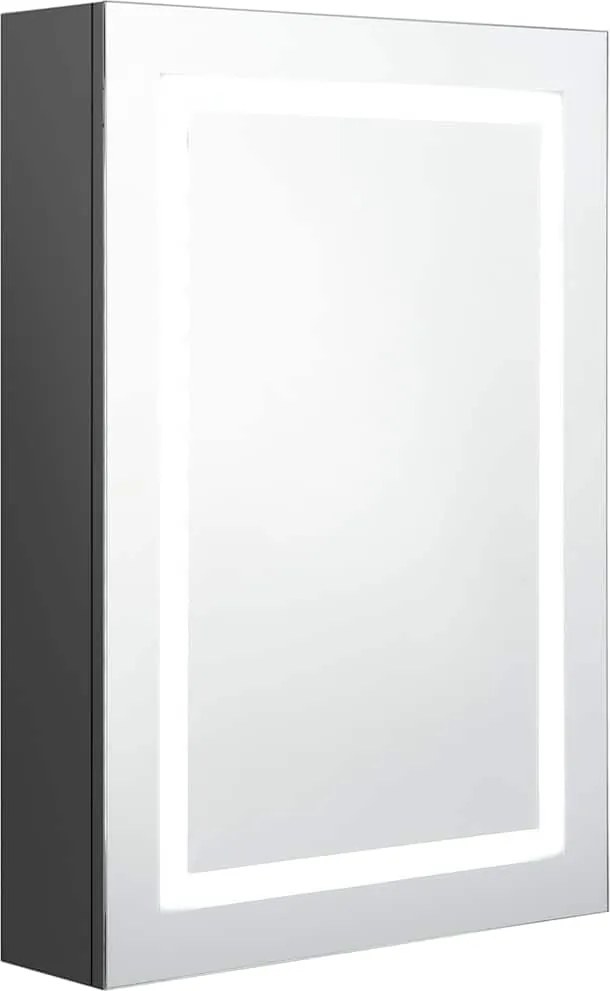 LED koupelnová skříňka se zrcadlem šedá 50 x 13 x 70 cm 326490
