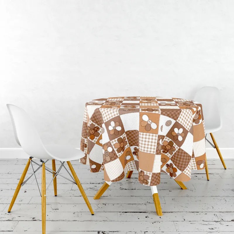 Ubrus PVC kulatý FL-1763-04 - Knoflíkový podzim (různé velikosti)