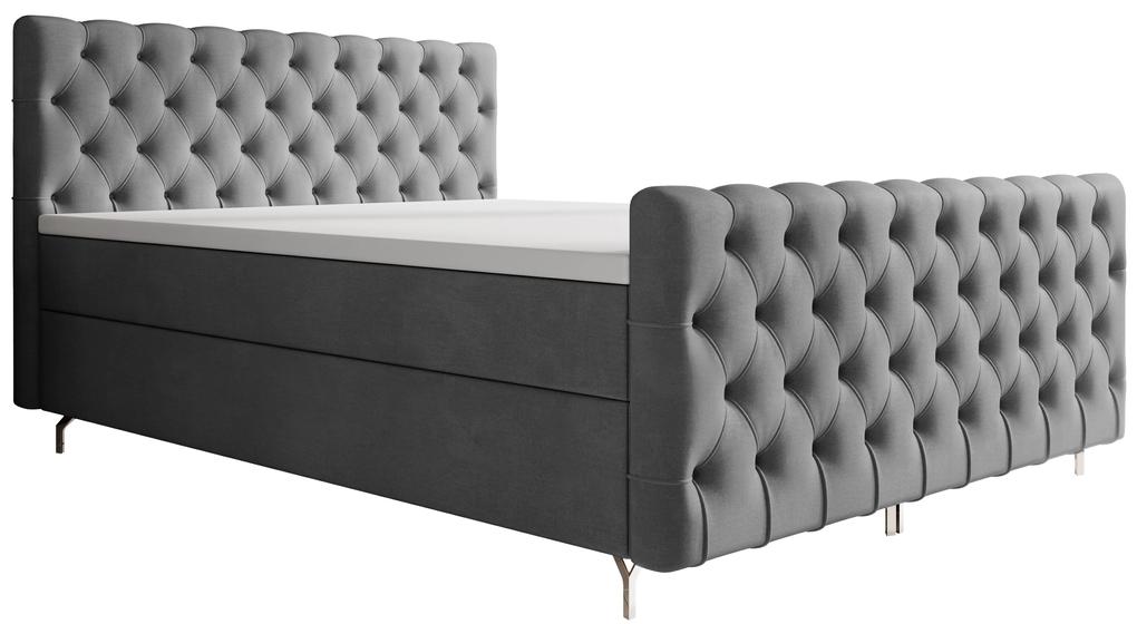 Manželská postel 140 cm Clinton Bonell (tmavě šedá) (s roštem, s úl. prostorem). 1082166