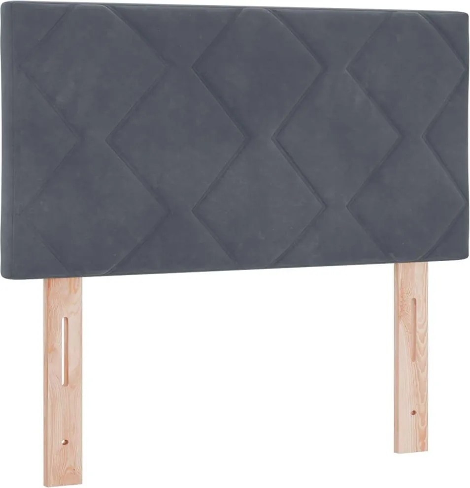 Postel s boxspringem s čelo Tmavě šedá 80 x 200 cm samet 3339201