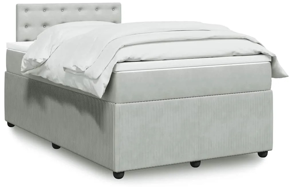 Box spring postel s matrací světle šedá 120x190 cm samet 3287698