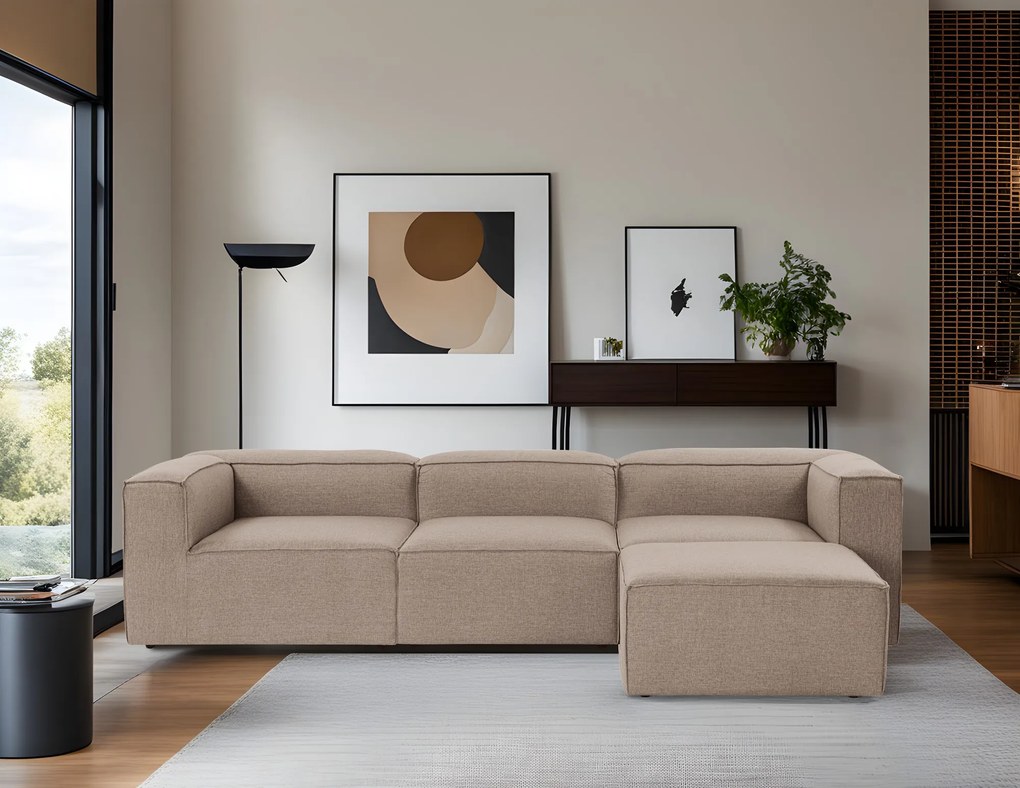 Atelier del Sofa Rohová sedací souprava Fora - Brown, Hnědá