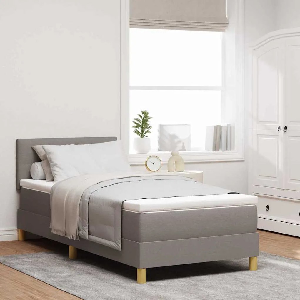 Postel s boxspringem s polštářem Taupe 90 x 200 cm textil 3338892