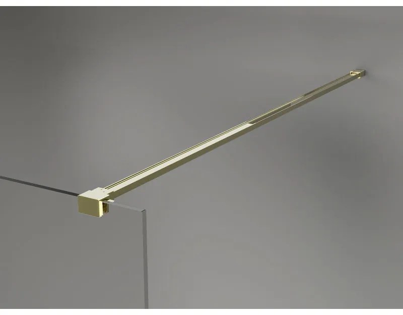 Mexen Kioto-X, sprchová zástěna 120 x 200 cm, 10mm čiré sklo, zlatý lesklý profil, 800-120-101-50-00-X
