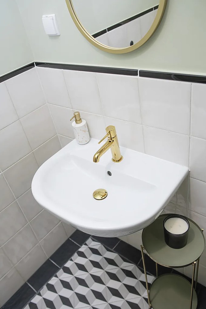 Laveo Pola, umyvadlová baterie h-167, zlatá lesklá, LAV-BAP_G22D