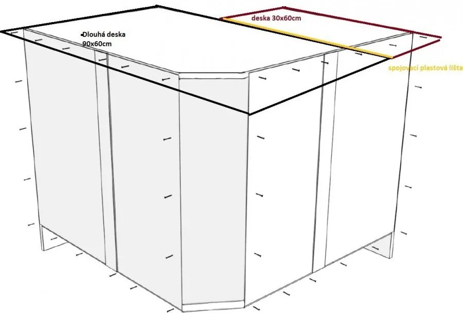 Falco Rohová kuchyňská linka Grepolis KRF červený lesk