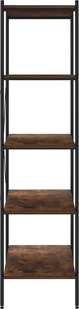 Policový regál s 5 policemi černý a přírodní 80 x 40 x 163 cm 336349