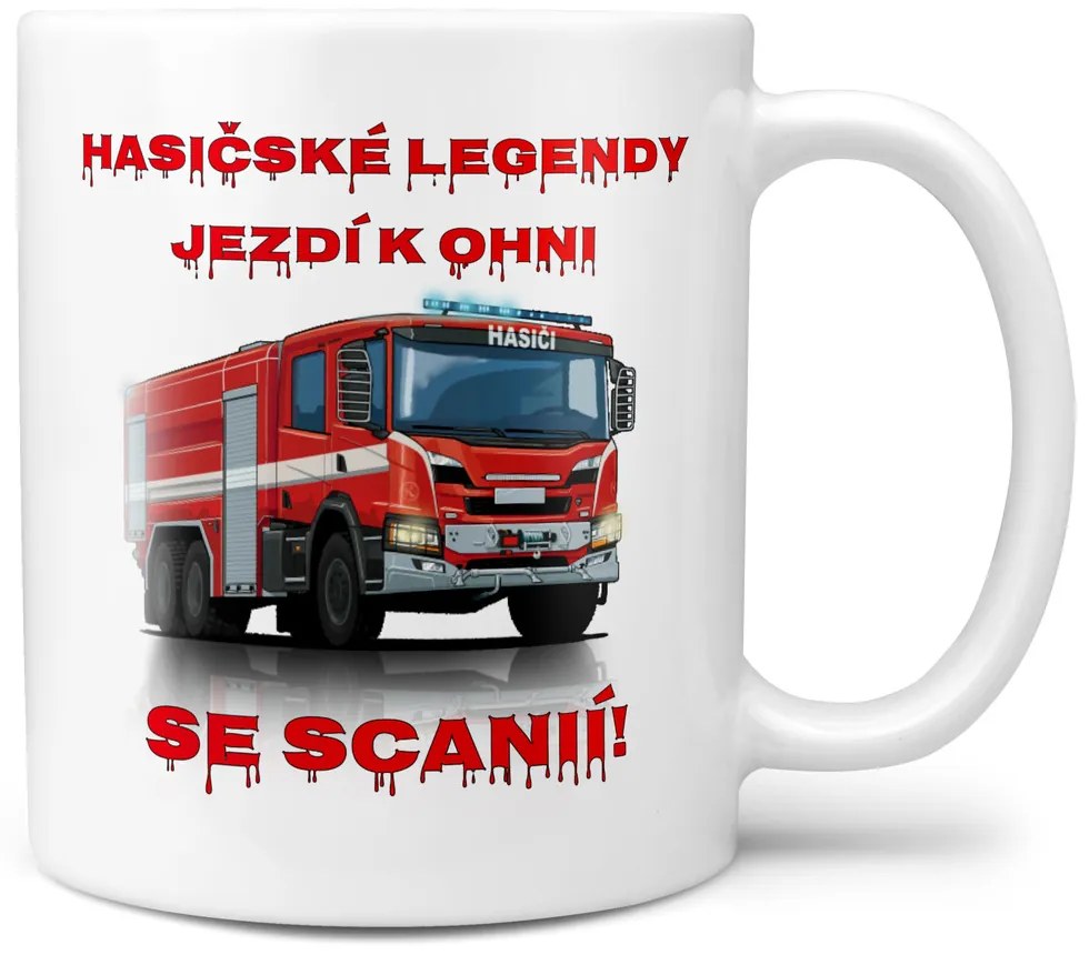 Hrnek Hasičské legendy – Scania (Náplň hrníčku: Žádná)