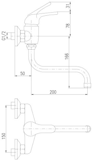 RAV Slezák SA001.5/21 - Dřezová/umyvadlová baterie SAZAVA lesklý chrom