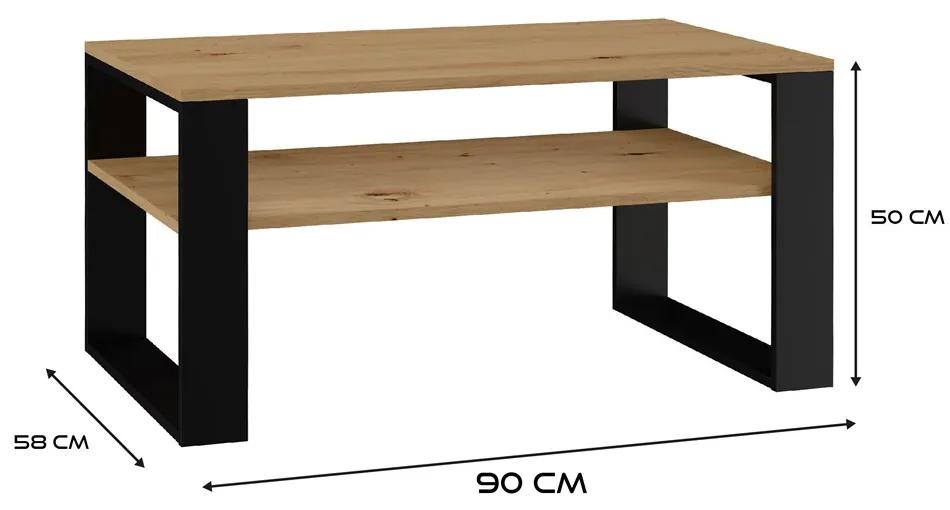 Konferenční stolek Elen 2 dub artisan/černá