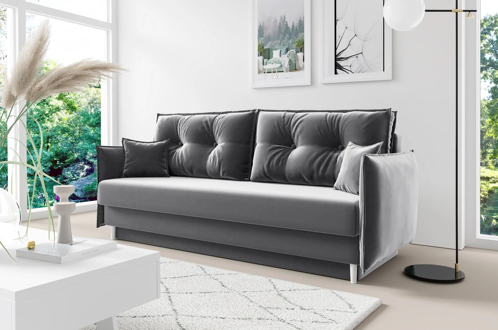 Eka Pohovka LIMA, 216 cm Barva látky: Světle růžová (Kronos 27)