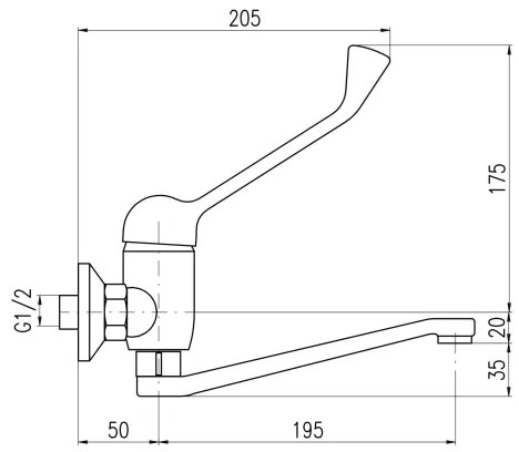 RAV Slezák SA601.5/26 - Umyvadlová baterie s lékařskou pákou SAZAVA lesklý chrom