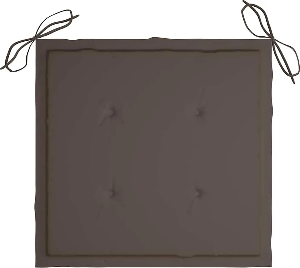 Zahradní židle 8 ks taupe podušky masivní teak 3073066