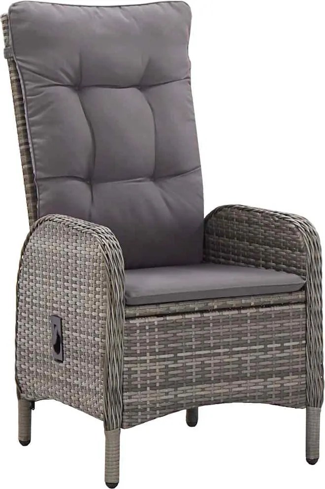 3dílný zahradní bistro set polyratan šedý 3058543
