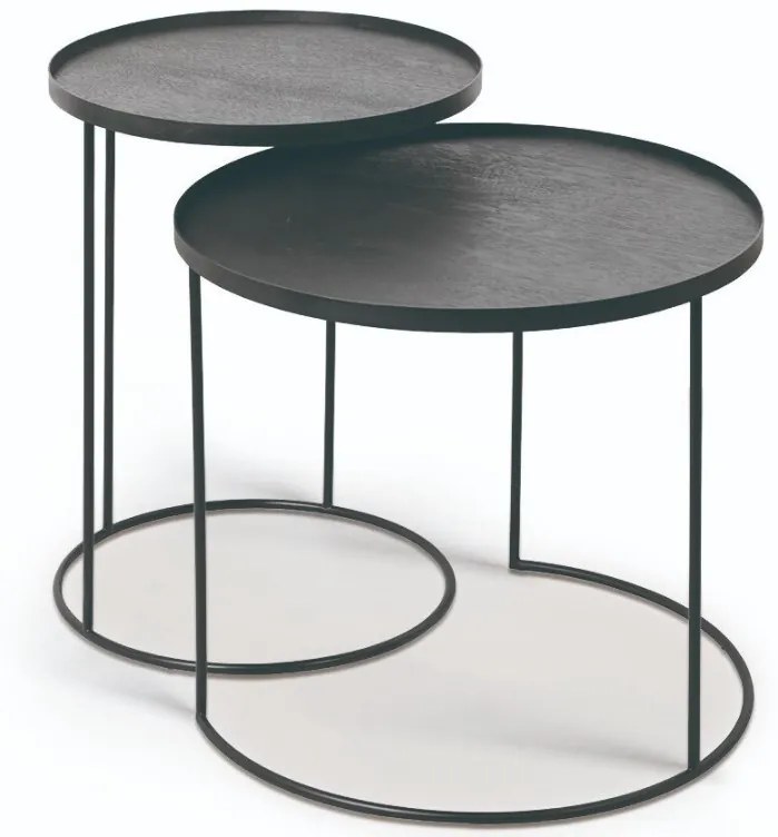 Ethnicraft designové odkládací stolky Round Tray Side Table Set