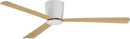 NV 9952335 Stropní ventilátor DELL tělo z hliníku dřevo a matná bílá 3ABS dřevěné listy - NOVA LUCE