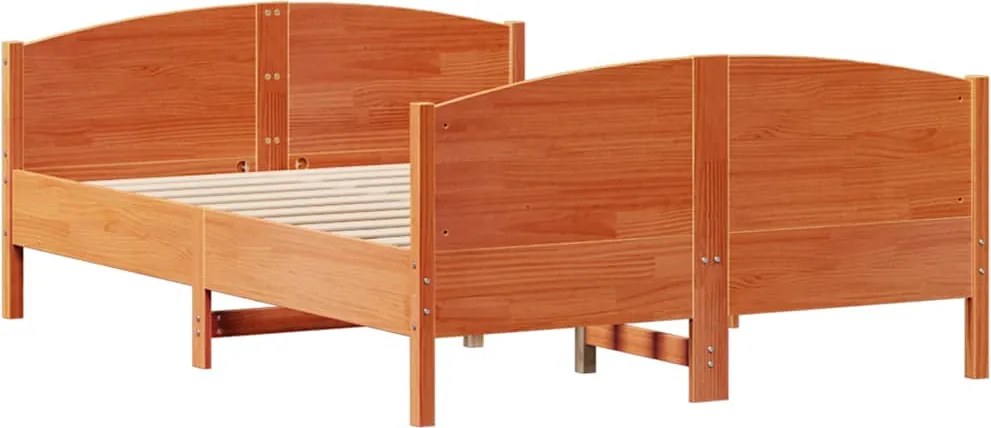 Postel bez matrace voskově hnědá 140 x 200 cm masivní borovice 3301790
