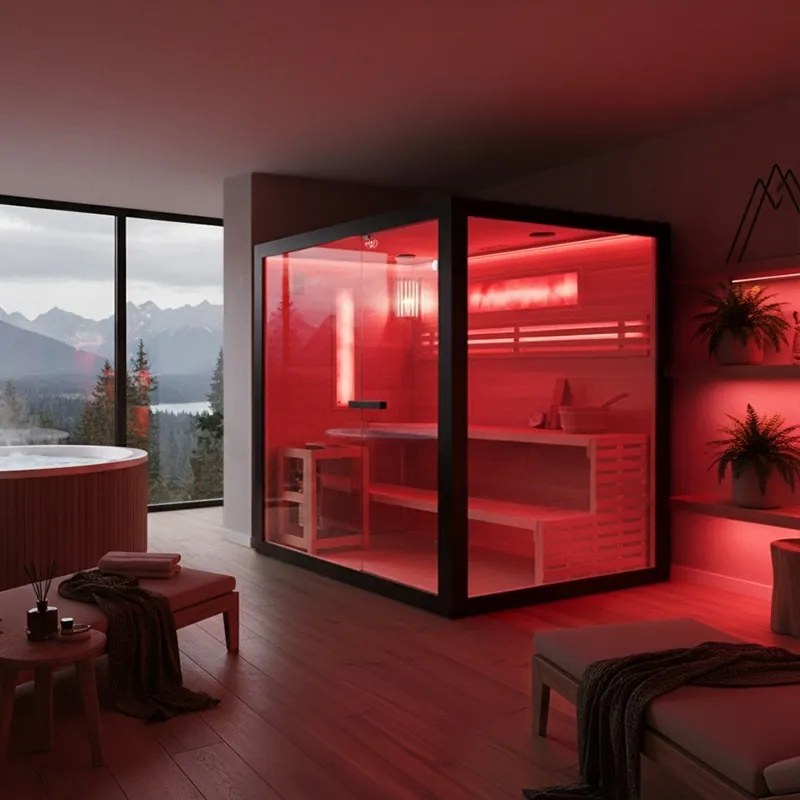 BPS-koupelny Finská sauna Relax HYD-6719 180x160, 4 osoby