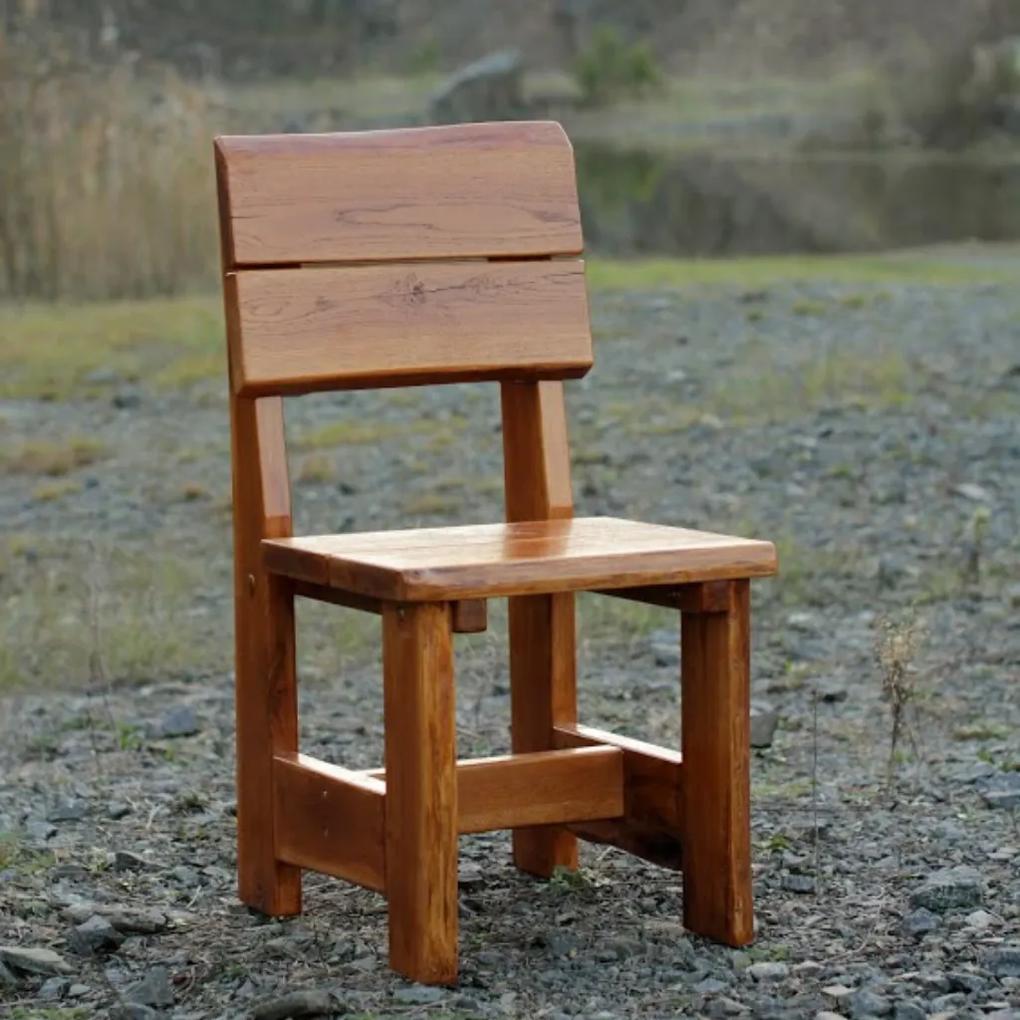 KULHÁNEK Rustikální dubová židle Odstín nátěru: lazura - teak