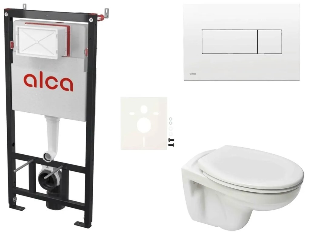 Cenově zvýhodněný závěsný WC set Alca do lehkých stěn / předstěnová montáž+ WC S-Line S-line Pro SIKOASP4