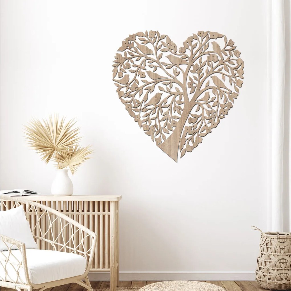 dřevo života Dřevěná dekorace Zpívající srdce - IHNED K ODESLÁNÍ Zvolte barvu dekoru: Ořech, Rozměry šxv (cm): 60x60