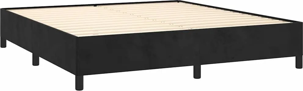 Box spring postel s matrací černá 180x200 cm samet 3129347